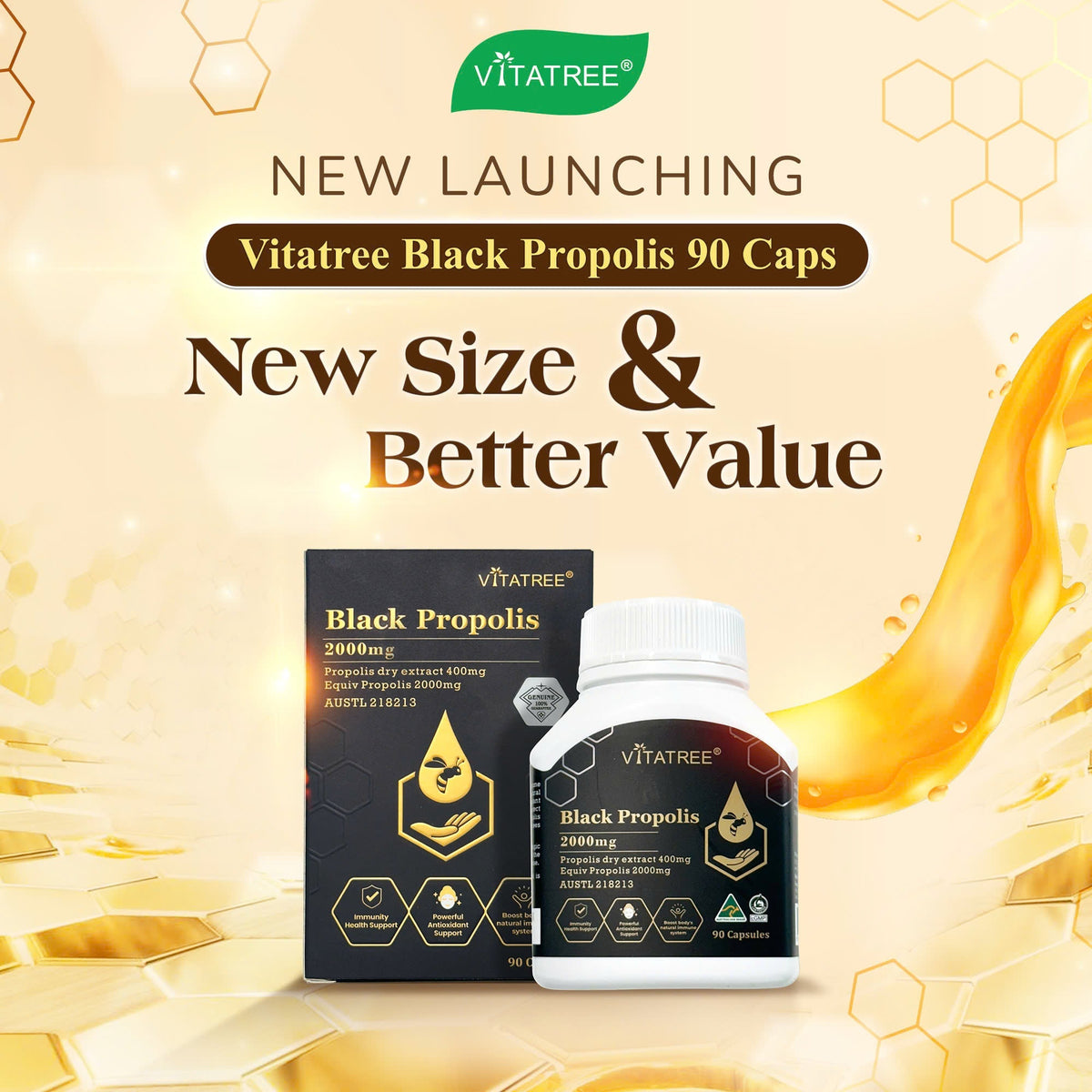 NEW LAUNCH – VITATREE BLACK PROPOLIS 90 CAPS: New Size and Better Valu ...